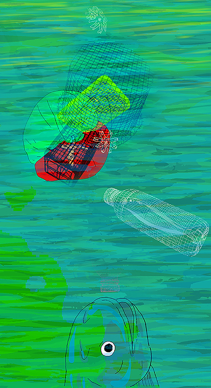 Marina Zurkow, Oceans Like Us: Milkcrate Platisphere - bitforms gallery